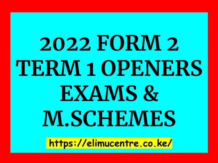FORM 2 OPENERS EXAMS - Elimu Centre